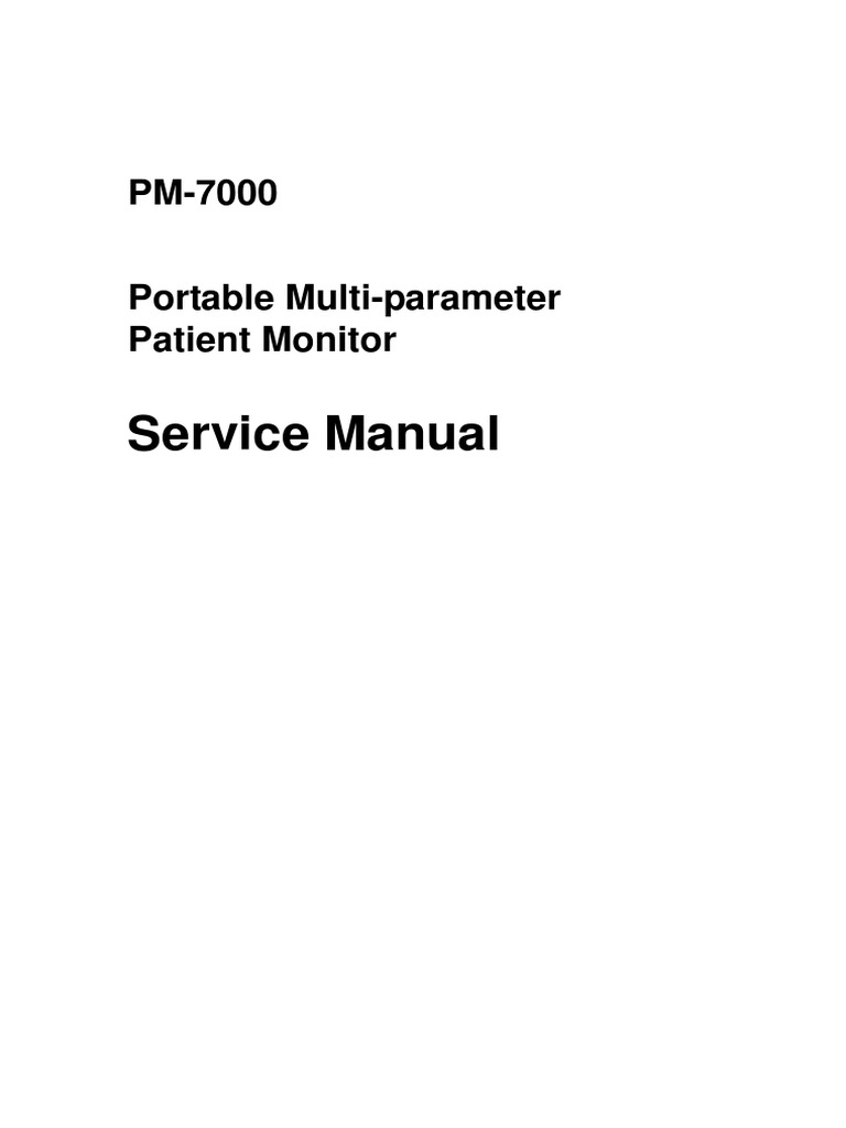 Mindray PM7000 Monitor Service Manual | PDF | Monitoring (Medicine ...