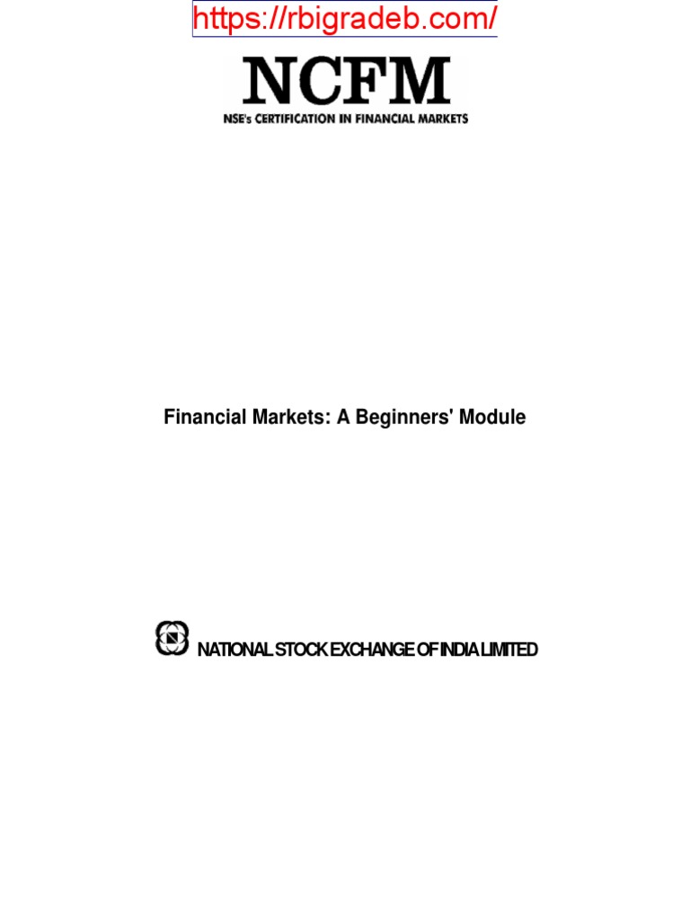 Nse-Ncfm-Financial Markets A Beginners Module | PDF | Securities ...