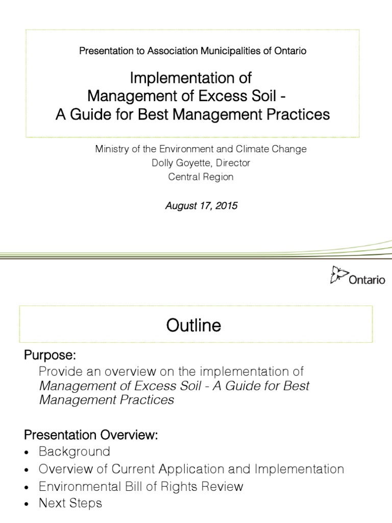 Implementation of ! Management of Excess Soil - ! A Guide For Best ...