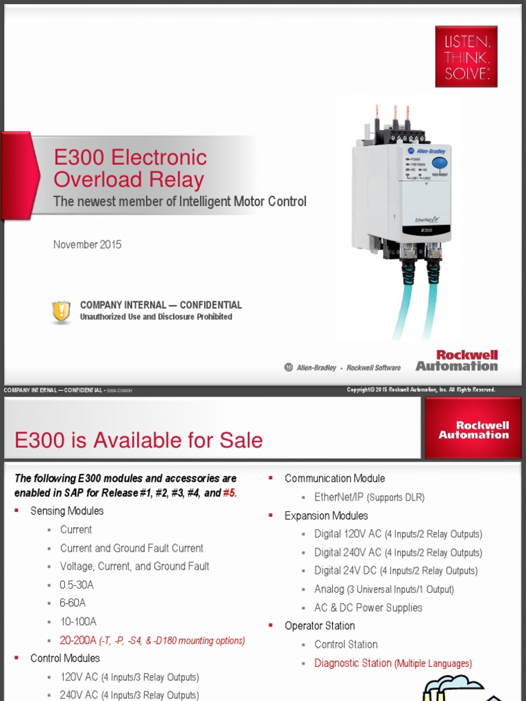 E300 Overload Relay Presentation - INTERNAL Long (Updated 11052015 ...