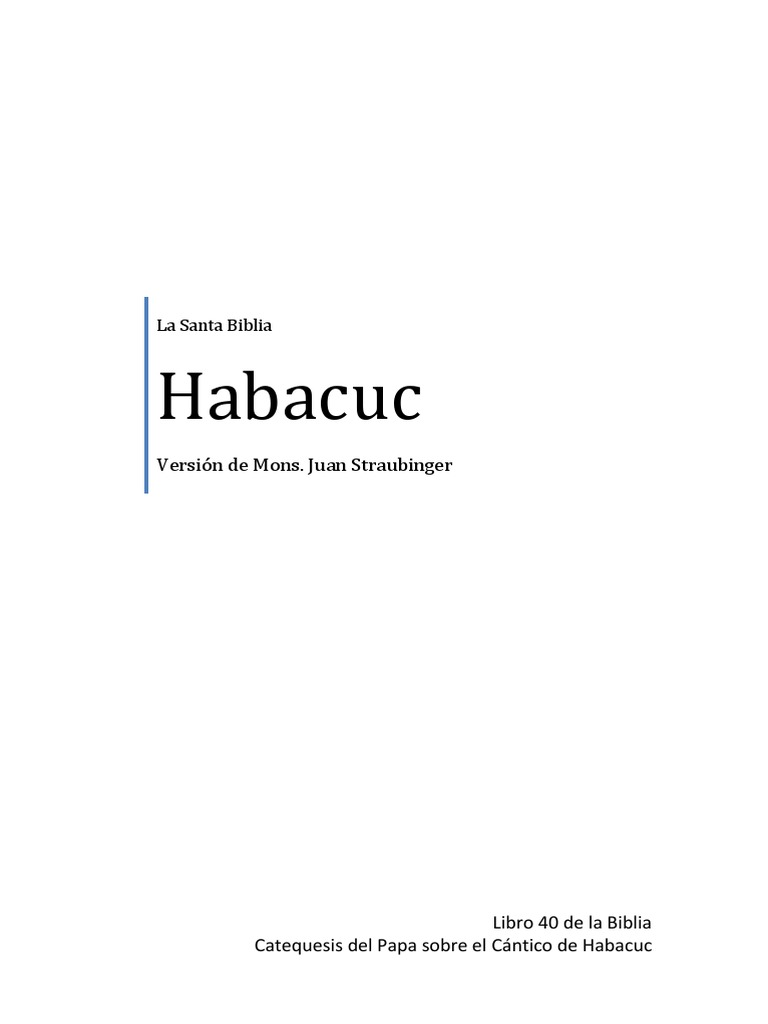 Análisis del Libro de Habacuc en la Biblia | PDF | Profeta | Salmos