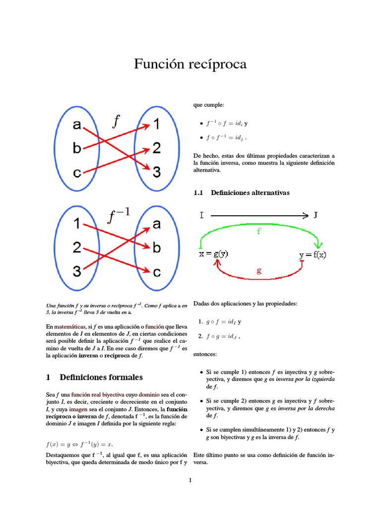 Función Recíproca | PDF | Raíz cuadrada | Función (Matemáticas)