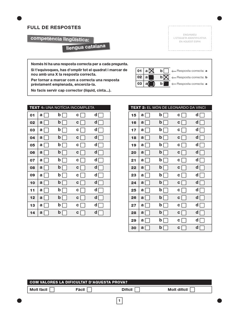 Catala Full Respostes 16-17 | PDF