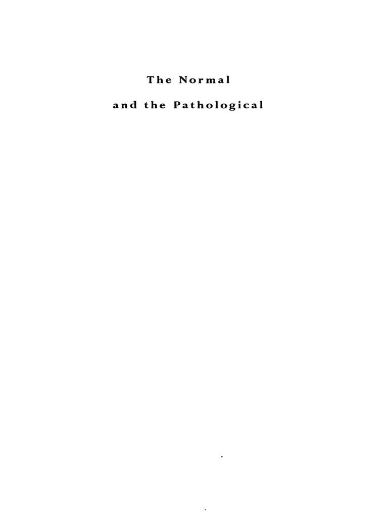 Georges Canguilhem The Normal and The Pathological 1991 PDF | PDF ...