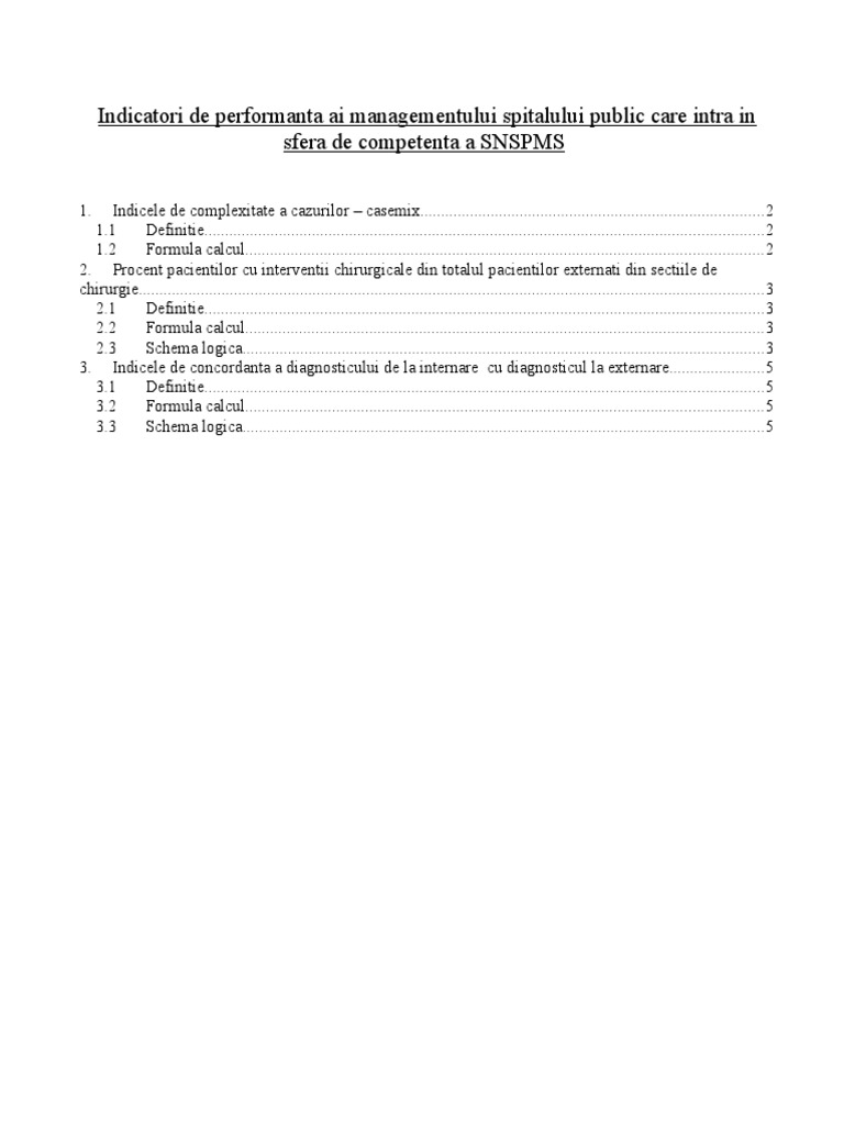 Indicatori de Performanta | PDF