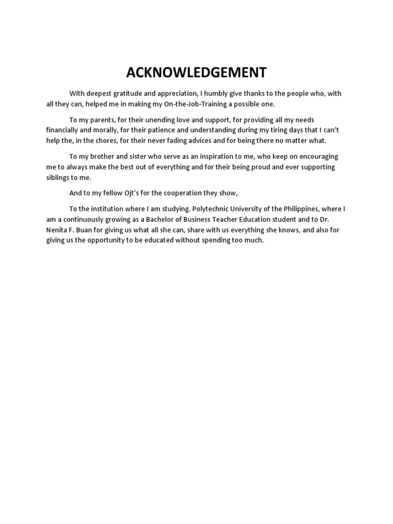 Acknowledgement | PDF