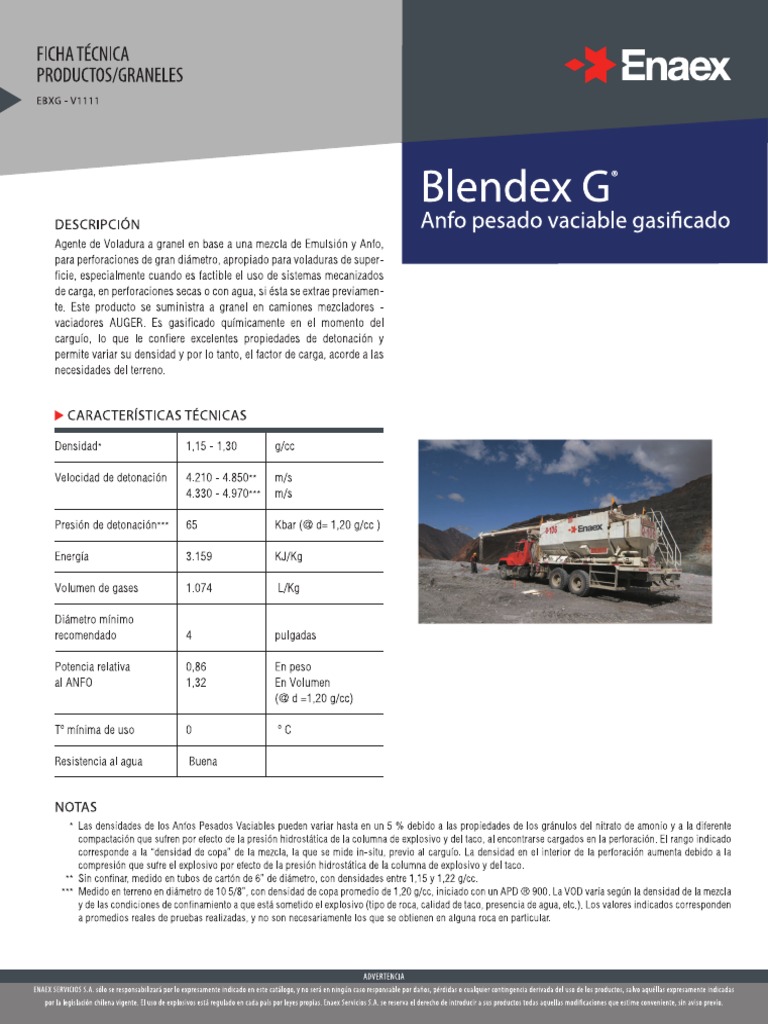Ficha Tecnica Blendex G | PDF