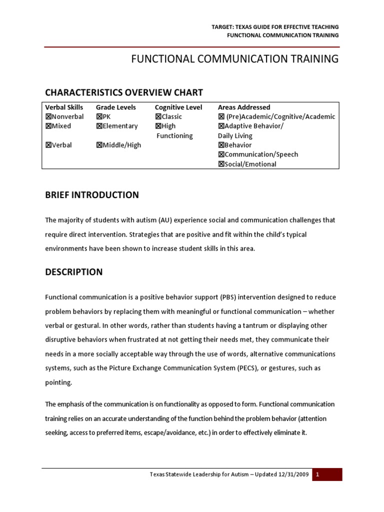 Functional Communication | PDF | Autism Spectrum | Autism