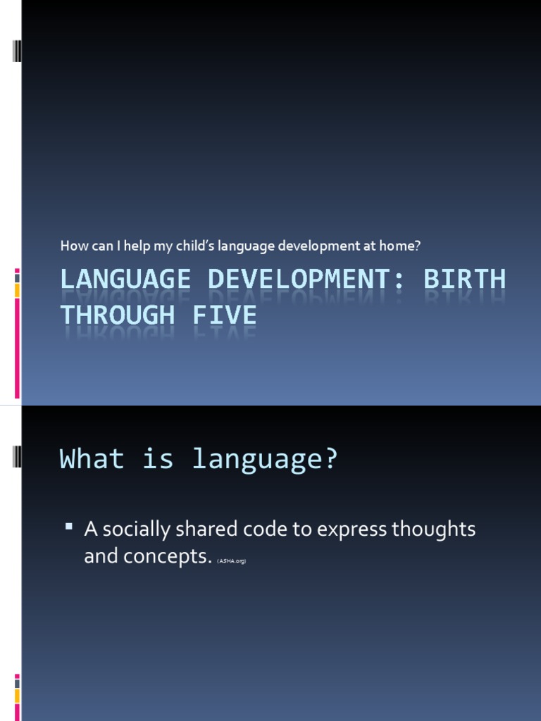 How Can I Help My Child's Language Development at Home? | PDF ...