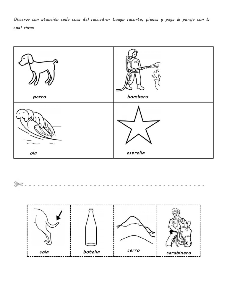 Tareas Rimas y Silabas | PDF