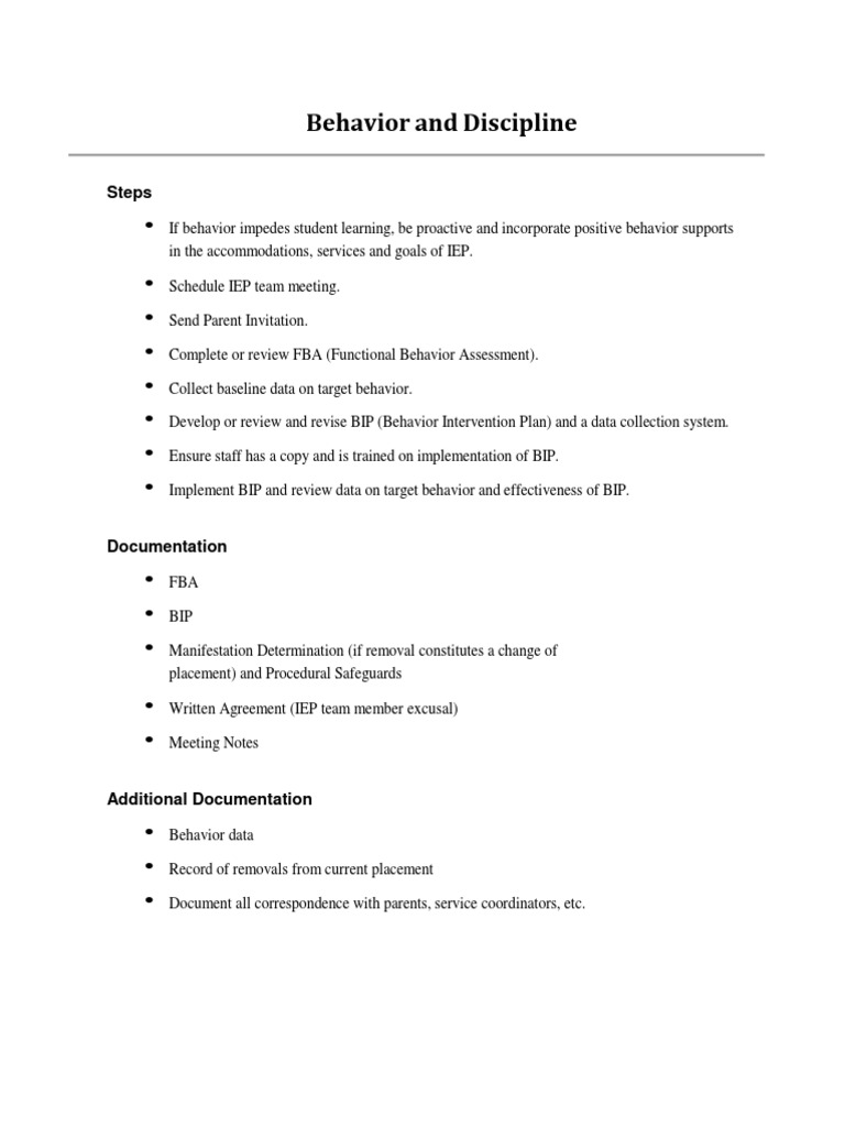 Behavior and Discipline | PDF