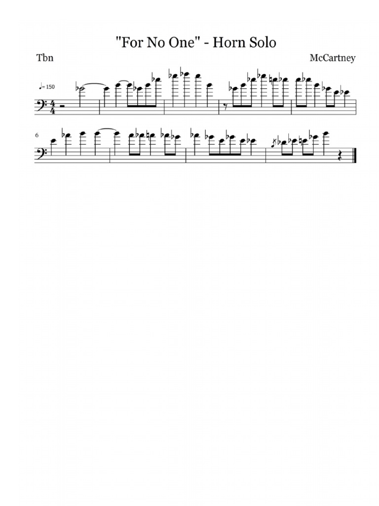 For No One - Horn Solo PDF | PDF