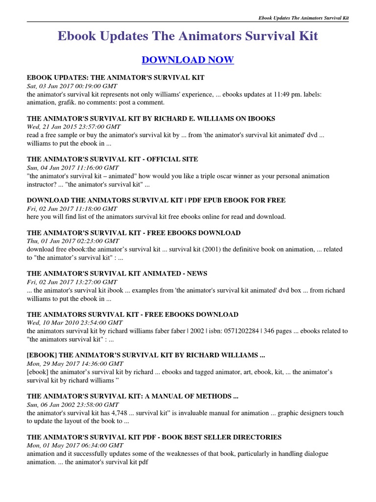 Ebook Updates The Animators Survival Kit | PDF | E Books | Media Technology