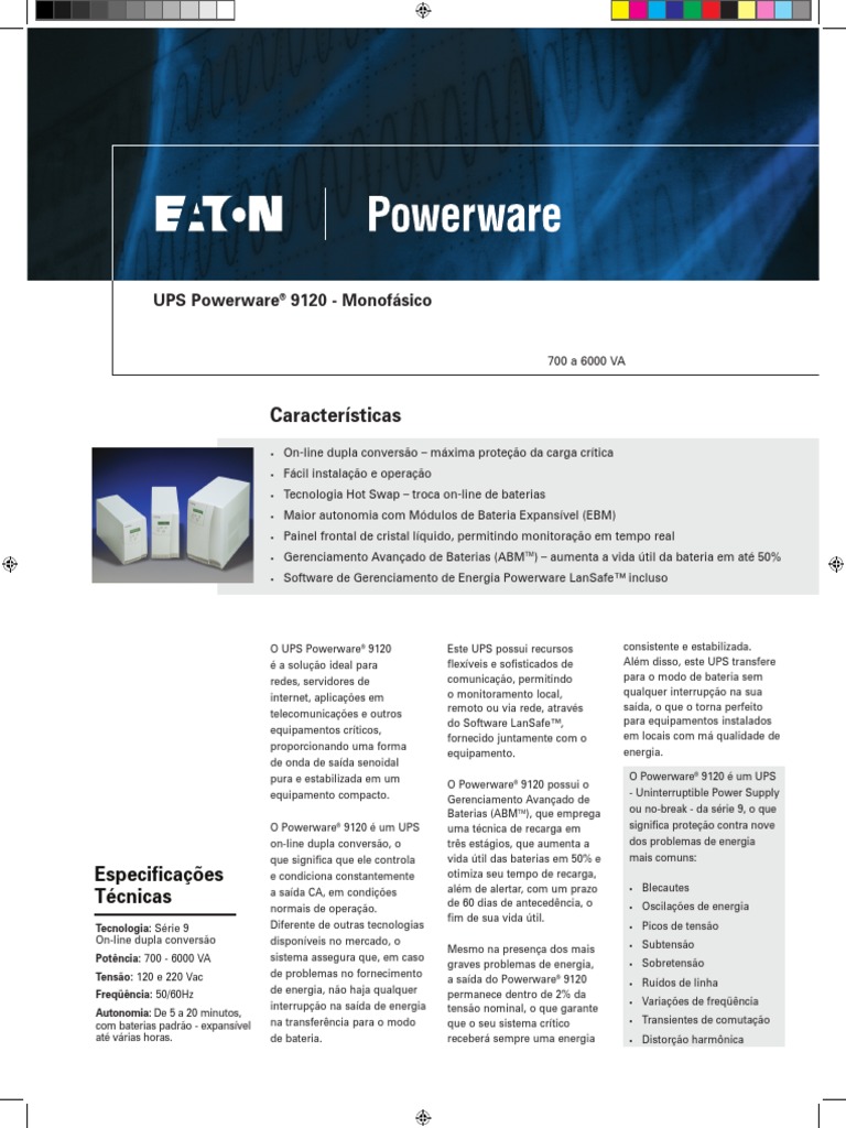 UPS Powerware 9120 | PDF | Física | Engenharia Elétrica