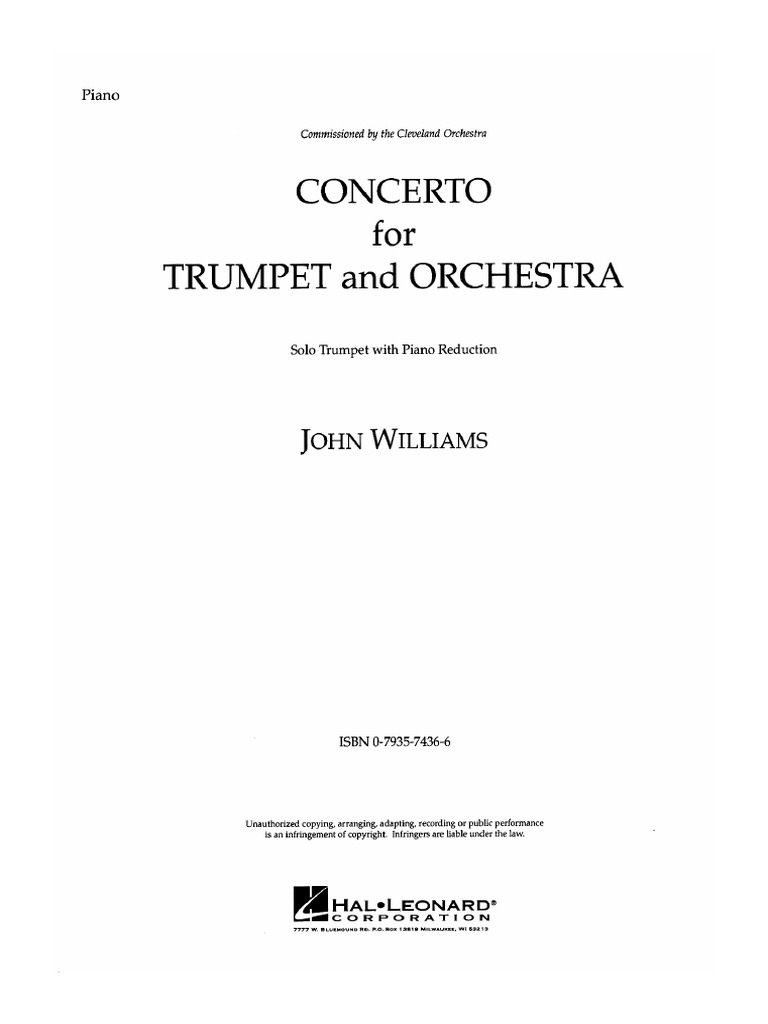 John Williams Trumpet Concerto PDF | PDF