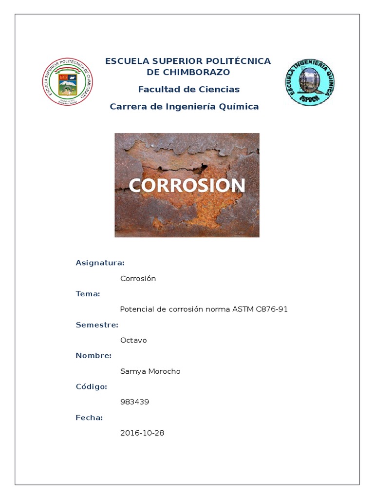 Potencial de Corrosion Norma ASTM C 876 | PDF | Corrosión | Electrodo
