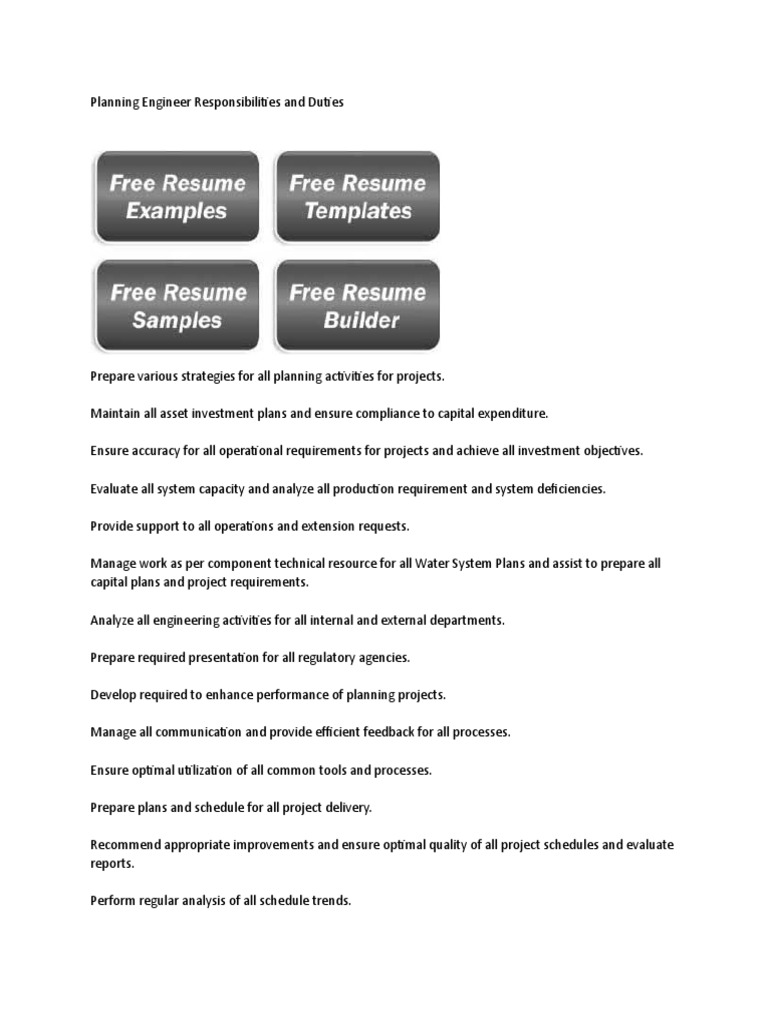 Planning Engineer Pdf Project Manager Engineer