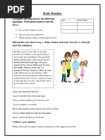 Reading Comprehension - Verb To Be | PDF