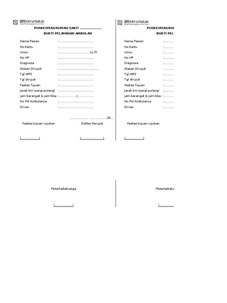 Form Klaim Ambulance | PDF