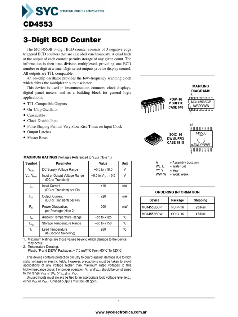 CD4553 | PDF | Electronic Oscillator | Electrical Circuits