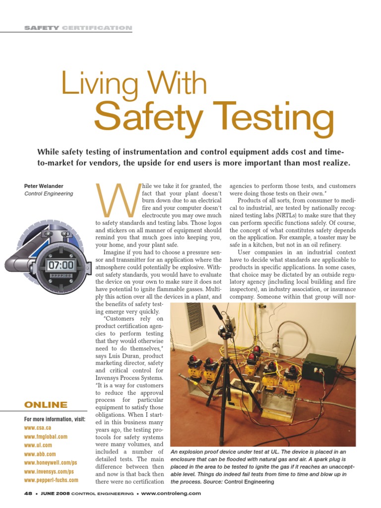 Living With Safety Testing | PDF | Safety | International ...