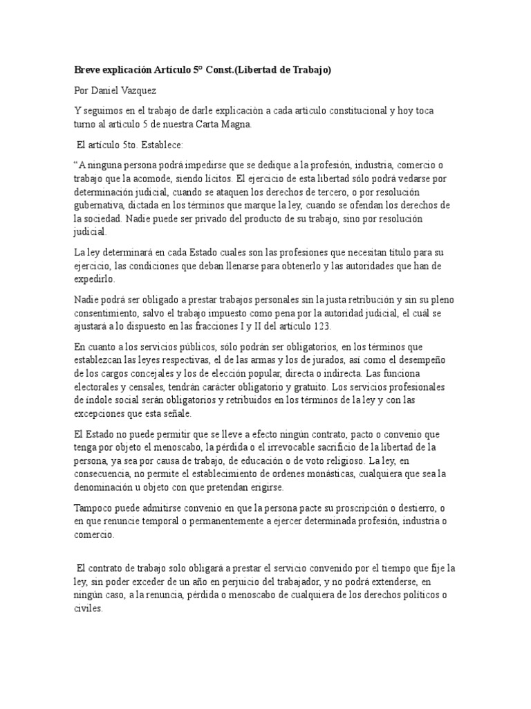 Breve Explicación Artículo 5