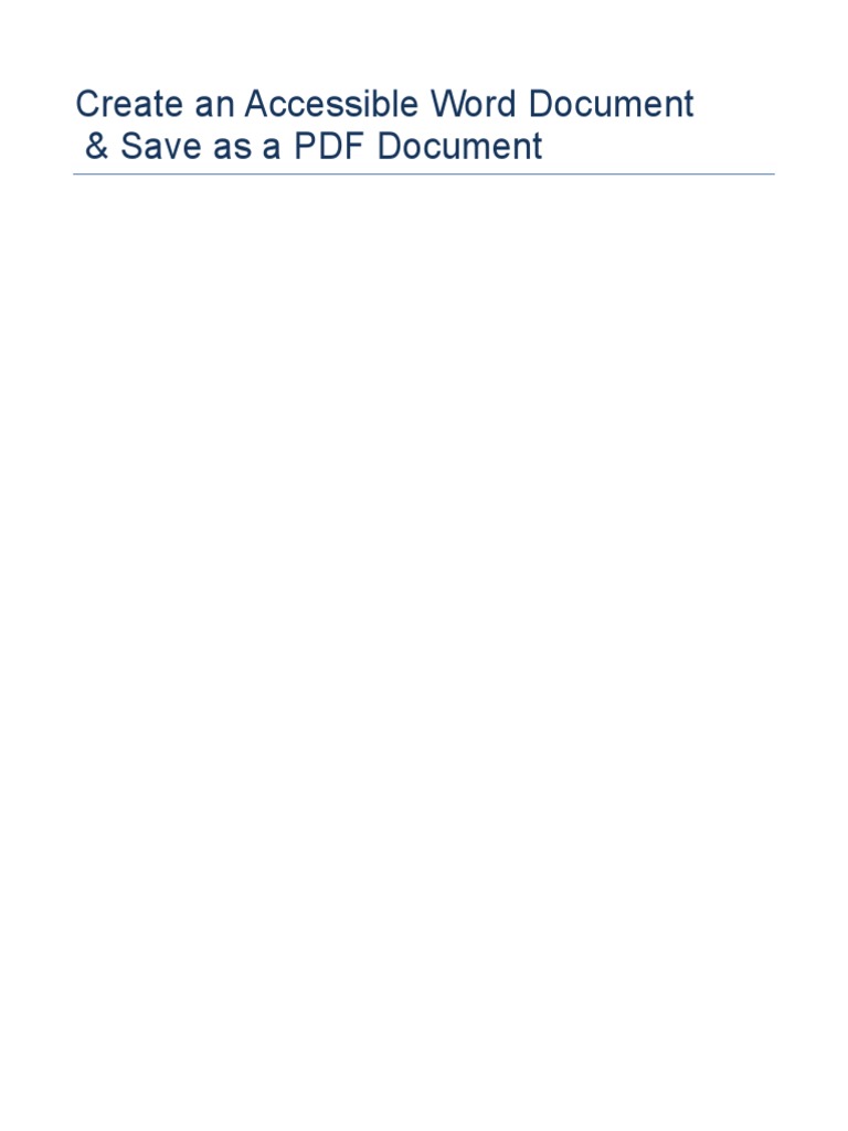 Accessible Word Document Practices | PDF | Microsoft Word | Accessibility