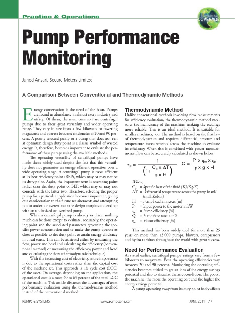 Pump Performance Monitoring | PDF | Pump | Temperature