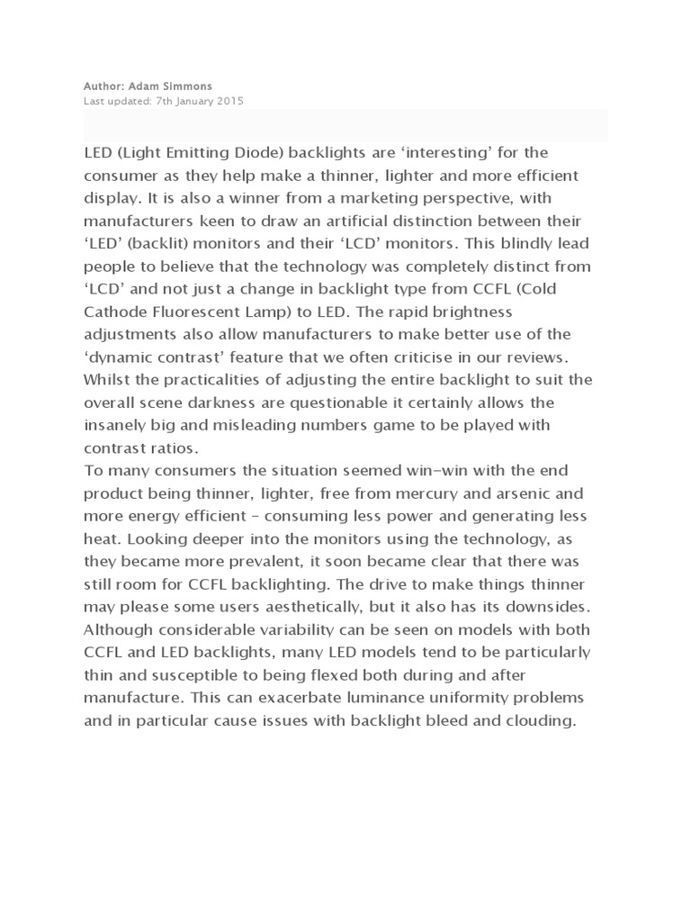 WLED | PDF | Backlight | Light Emitting Diode