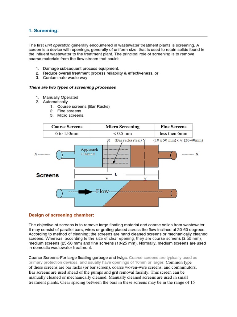 Screening | PDF | Sewage Treatment | Industries