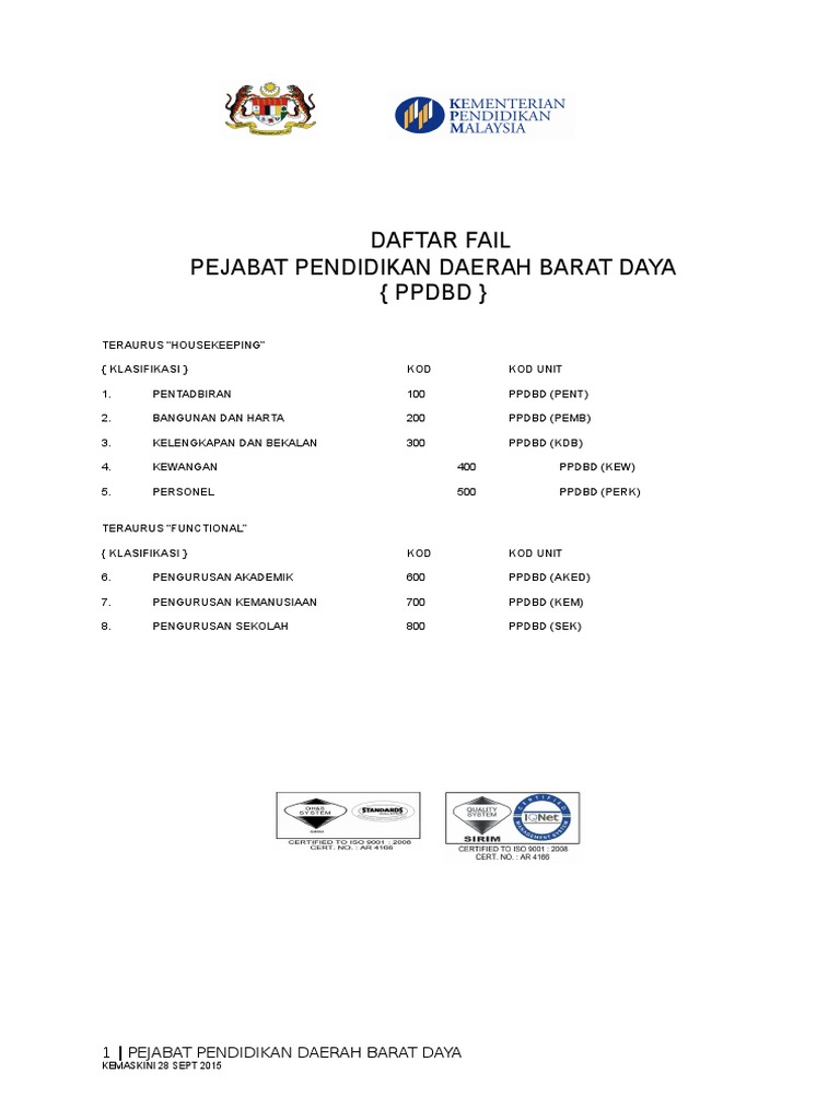 Daftar Fail PPD Barat Daya | PDF
