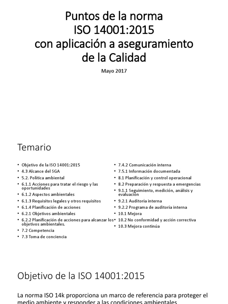 Puntos de La Norma ISO 14k para AdC | PDF | Evaluación del ciclo de ...