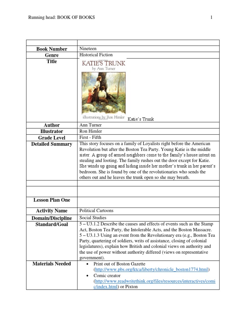Historical Fiction Lesson Plans | PDF | United States Declaration Of ...