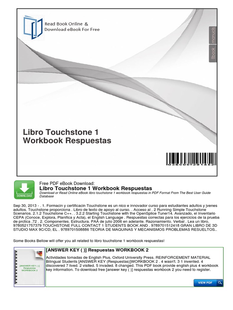 Libro Touchstone 1 Workbook Respuestas PDF | PDF