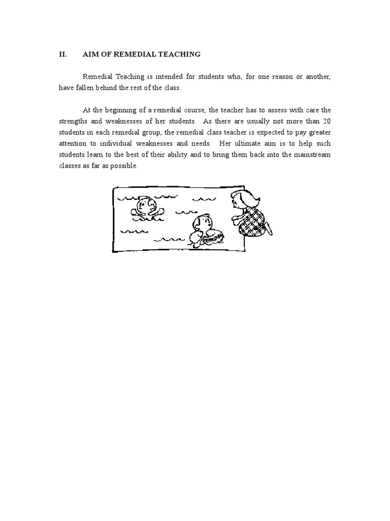 Aim of Remedial Teaching | PDF
