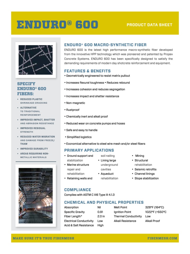 Fibre Mesh 600-Synthetic Fibre | PDF | Concrete | Reinforced Concrete