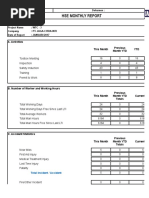 HSE Monthly Performance Report - Sept 2022 | PDF | Microsoft Word | Safety