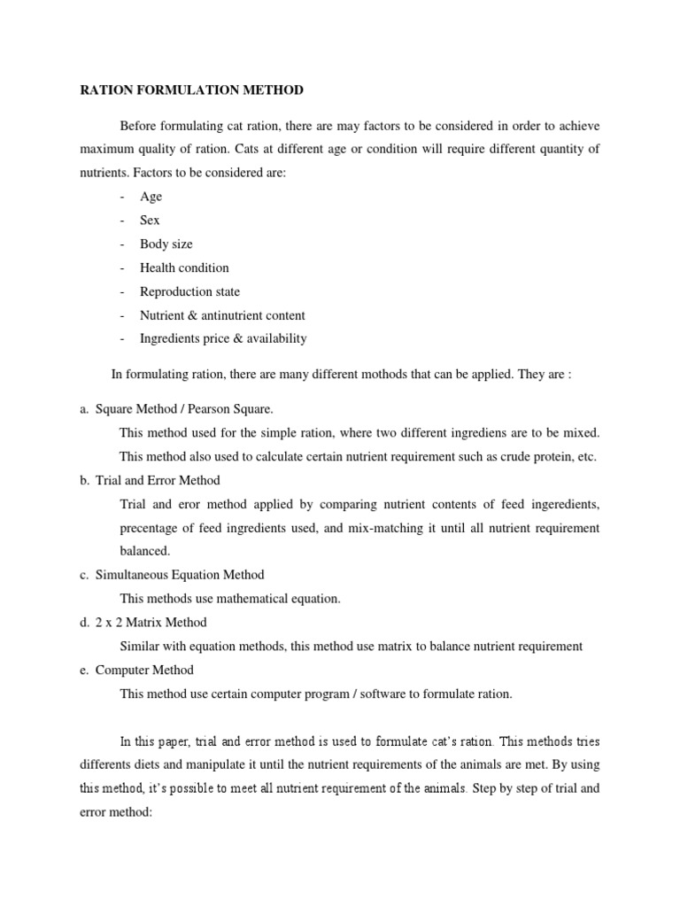 Ration Formulation Method | Download Free PDF | Nutrients | Potassium