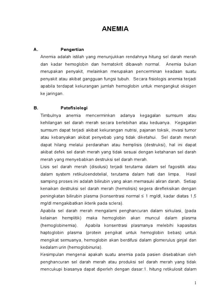 Panduan Lengkap Anemia: Penyebab dan Terapi | PDF
