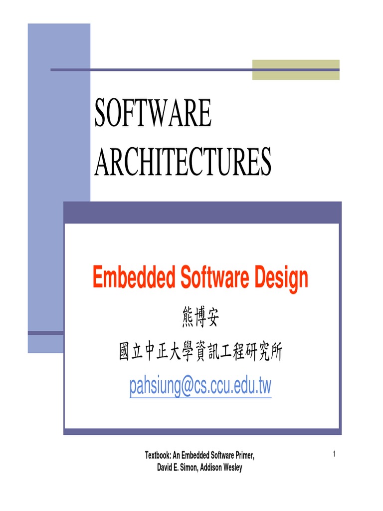 ESD 08 SW Architectures | PDF | Embedded System | Scheduling (Computing)