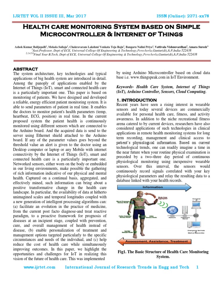 Health Care Monitoring System Based On Simple Microcontroller Internet ...