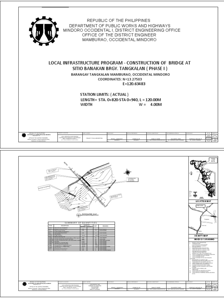 Proposed Construction of a Bridge in Barangay Tangkalan, Mamburao ...