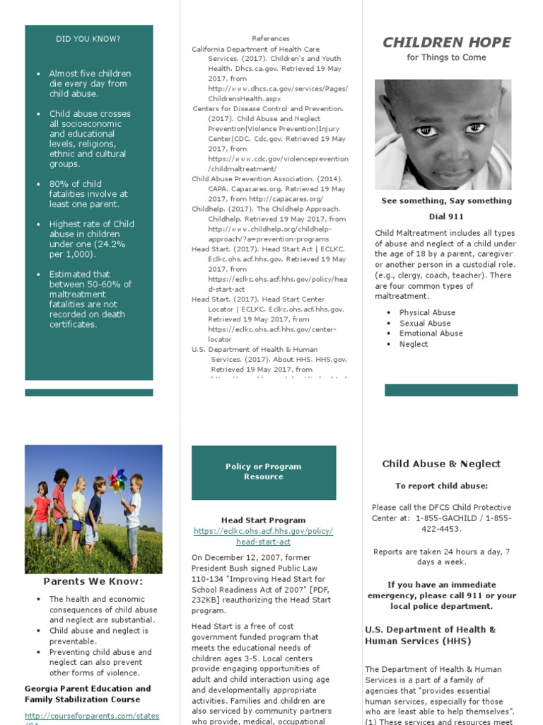 Child Maltreatment Brochure Edu644 Week 3 Assignment Final Tonight 1 ...