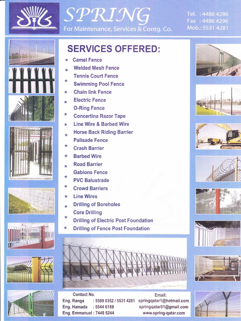 Spring Co. Brochure Fence | PDF