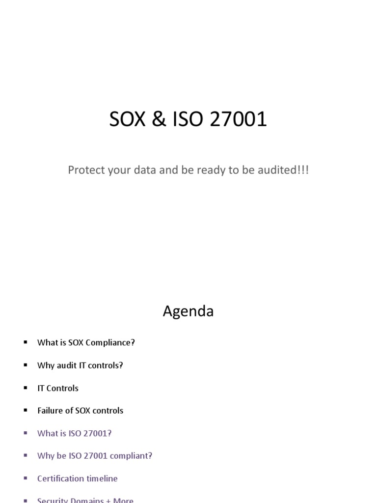 SOX With ISO 27001 & 27002 Mapping Audits | PDF | Sarbanes–Oxley Act ...