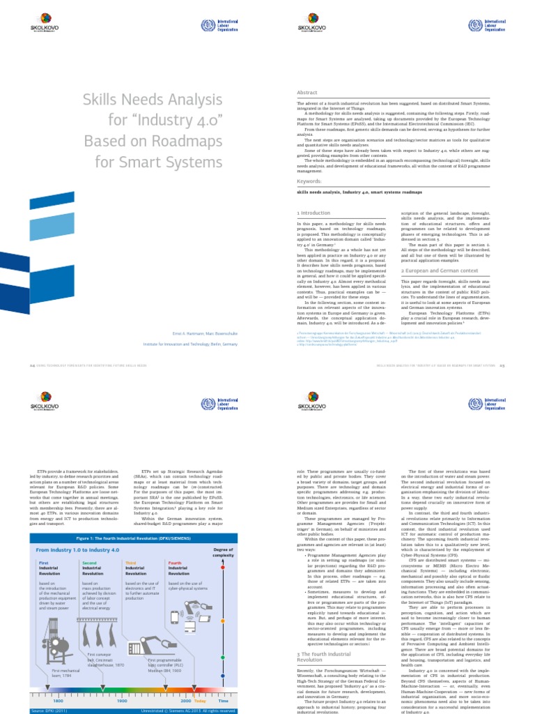 Skills Needs Analysis For Industry 4.0 | PDF | Science And Technology ...