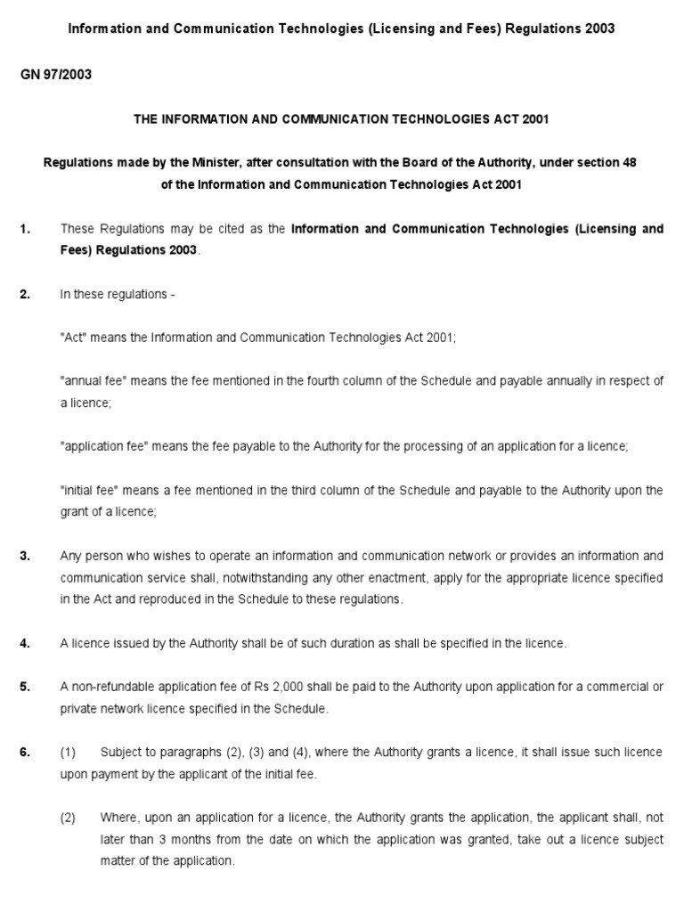 Licensing&Fees | PDF | Radio Spectrum | Hertz