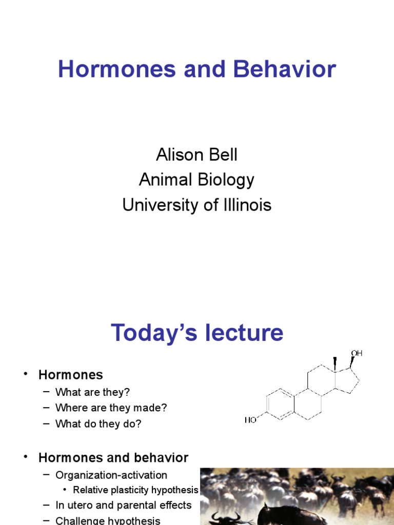 Hormones and Behavior: Alison Bell Animal Biology University of ...