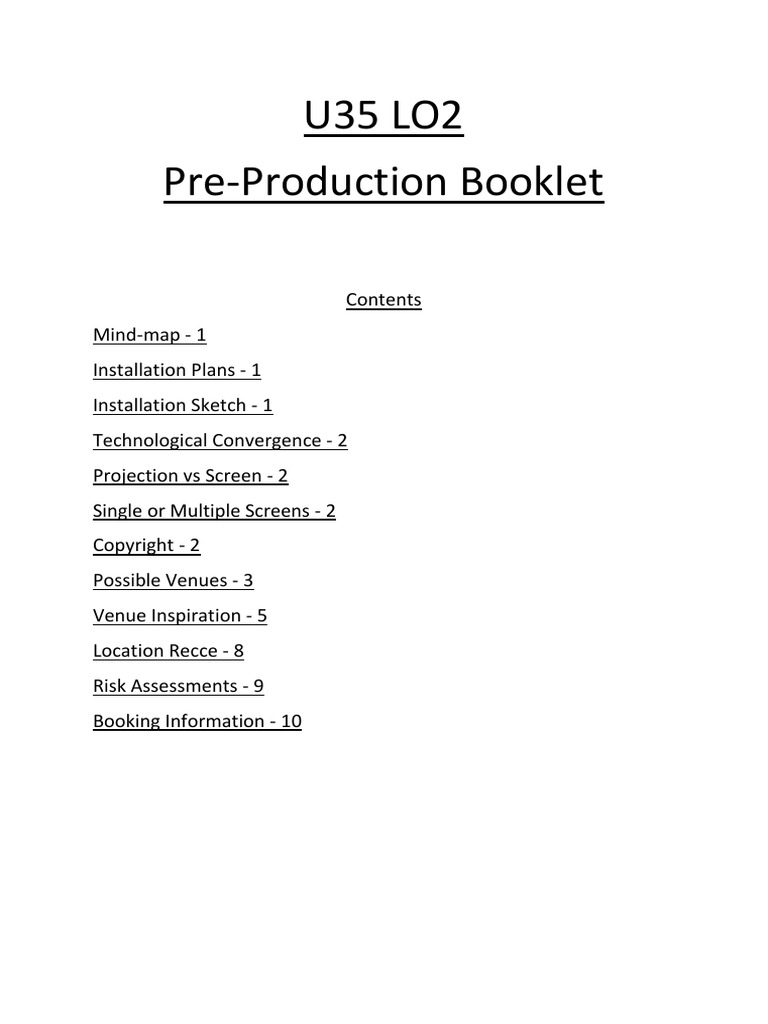 Production Booklet | PDF | Copyright | Public Domain