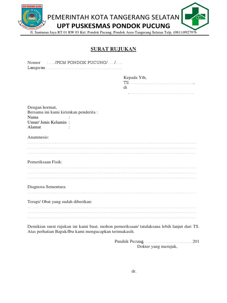 Form Surat Rujukan | PDF